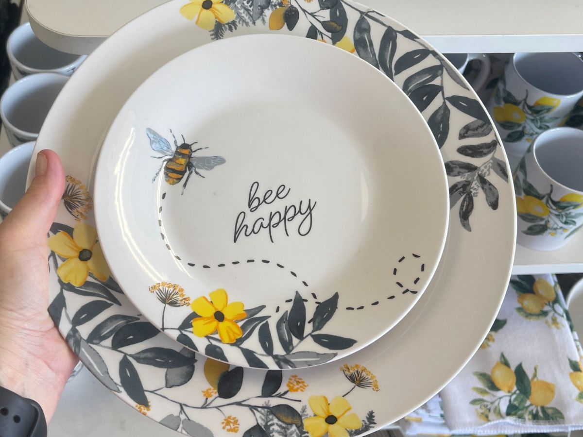 *NEW* Dollar Tree Spring Ceramic Dishes ONLY $1.25 | Lemons, Bees & Fl ...